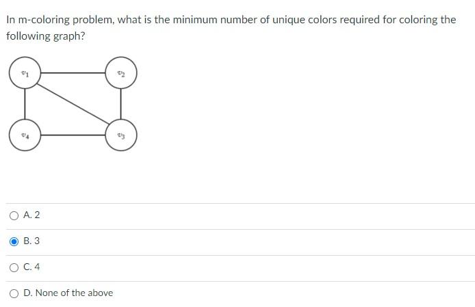 Solved In m-coloring problem, what is the minimum number of | Chegg.com