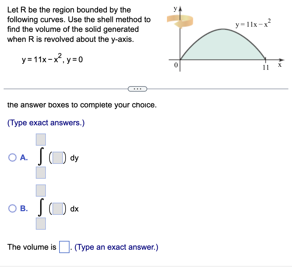 Solved Let R be the region bounded by the following curves. | Chegg.com