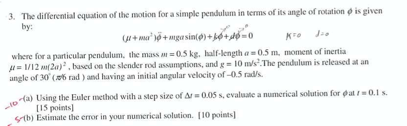 Solved 3. The differential equation of the motion for a | Chegg.com