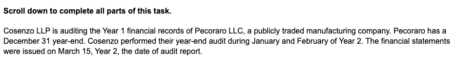 Scroll down to complete all parts of this task. | Chegg.com