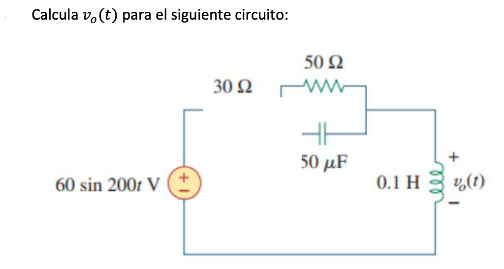 Solved Calcula vo(t) para el siguiente circuito: | Chegg.com