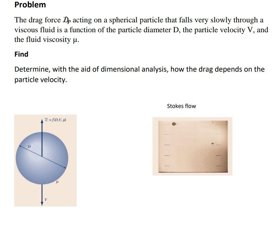 Solved Problem The drag force Dp acting on a spherical | Chegg.com