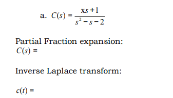 Solved Expand by partial fraction expansion and determine | Chegg.com