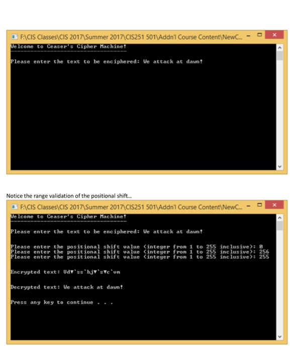 Solved Project 13-The Caesar Cipher In cryptography, a | Chegg.com