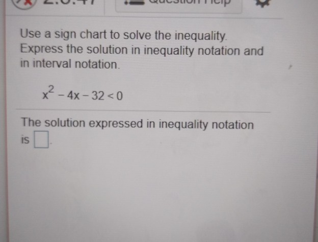 Solved Use a sign chart to solve the inequality Express the | Chegg.com