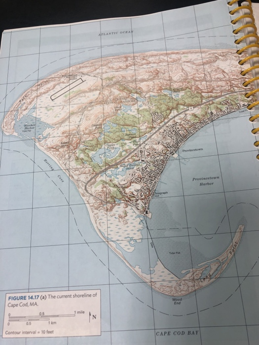 Solved IRO FIGURE 14.17 (b) The shoreline of Cape Cod, MA, | Chegg.com