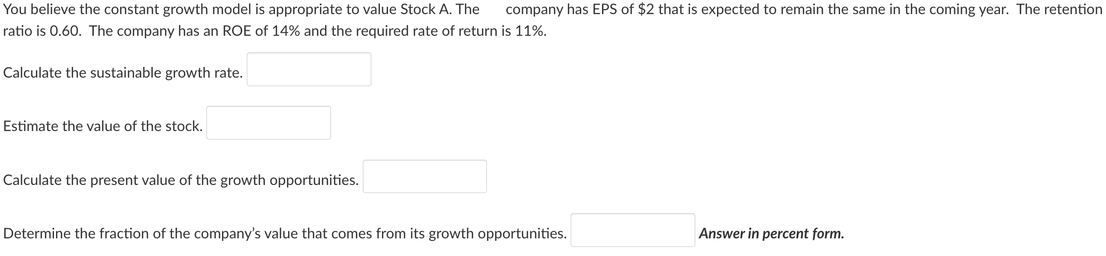 Solved You believe the constant growth model is appropriate | Chegg.com