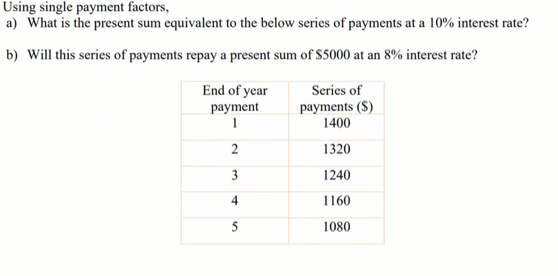 Solved Using single payment factors, a) What is the present | Chegg.com