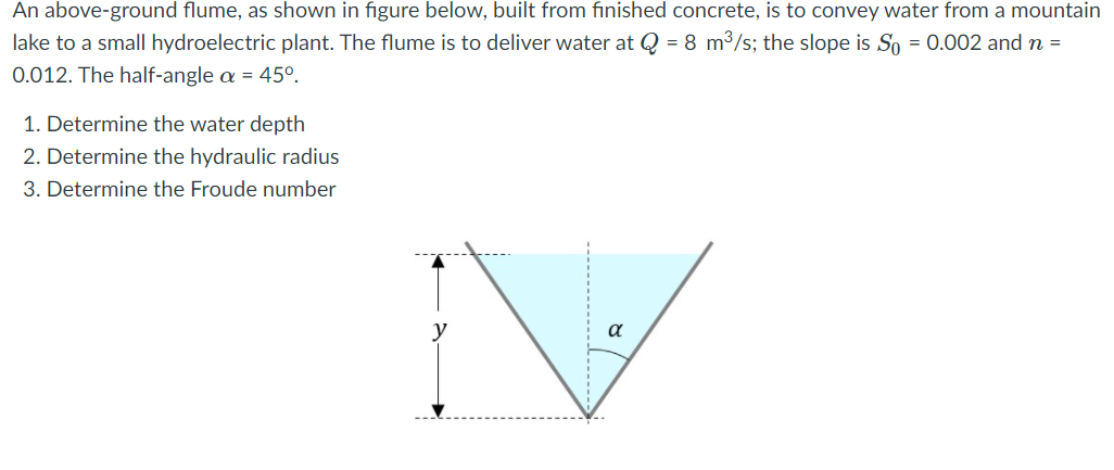 Solved An above-ground flume, as shown in figure below, | Chegg.com