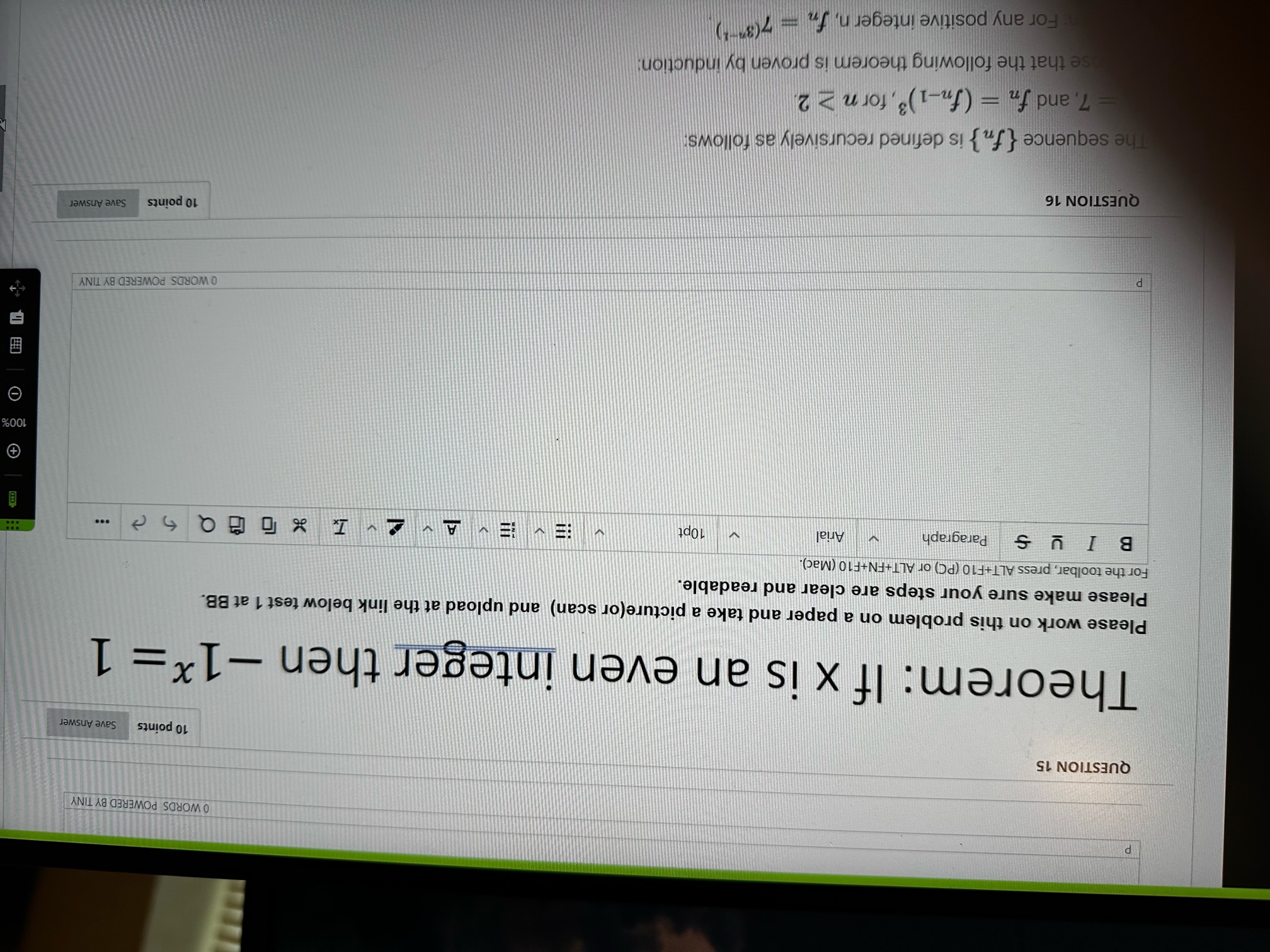 Solved Theorem: If x is an even integer then −1x=1 Please | Chegg.com