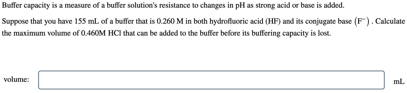 Solved Buffer capacity is a measure of a buffer solution's | Chegg.com