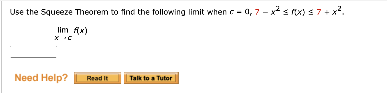 Solved Use the Squeeze Theorem to find the following limit | Chegg.com