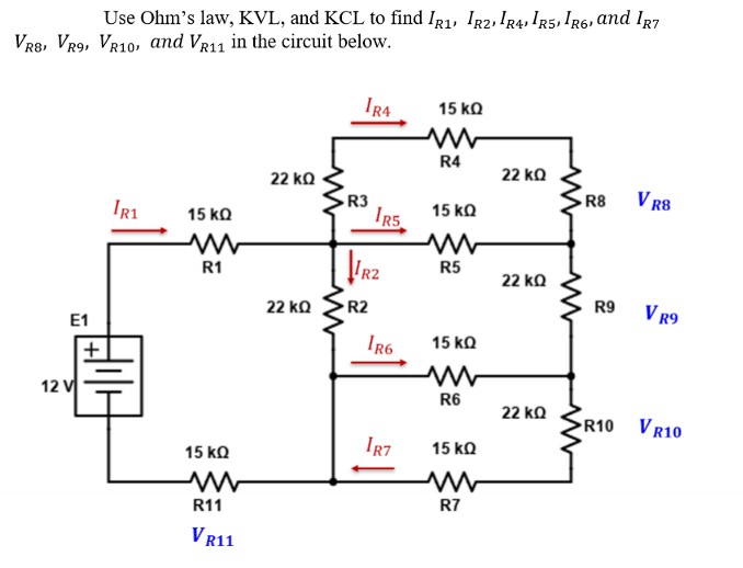 Solved Use Ohm’s law, KVL, and KCL to find 𝐼𝐼𝑅𝑅1, | Chegg.com