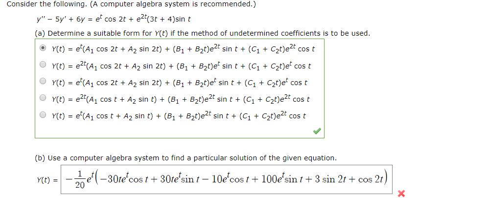 Solved Consider the following. (A computer algebra system is | Chegg.com