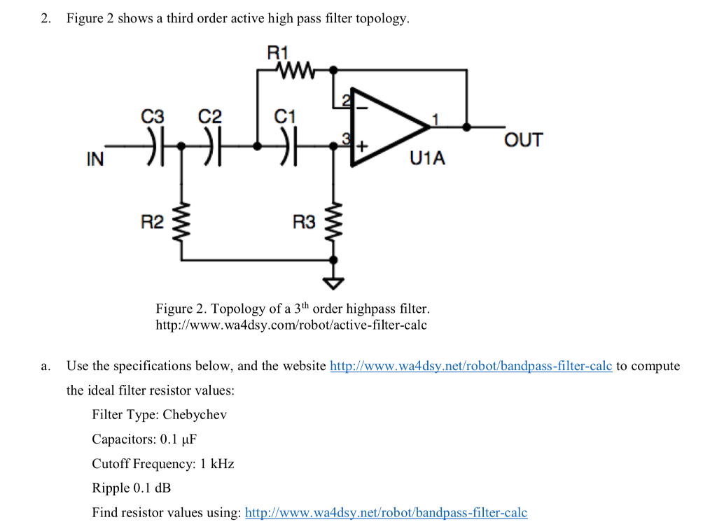 2. Figure 2 shows a third order active high pass | Chegg.com