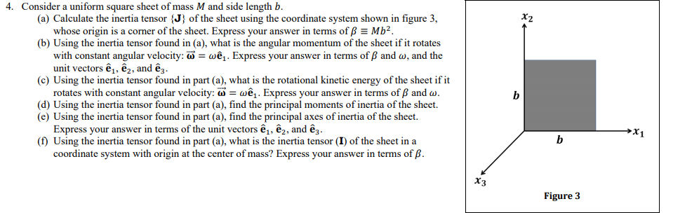 Solved 4. Consider a uniform square sheet of mass M and side | Chegg.com