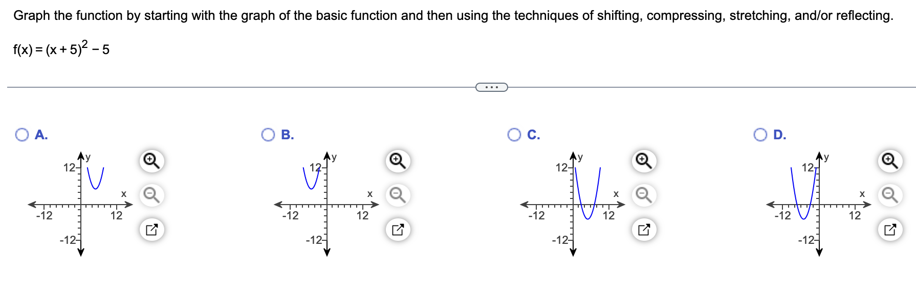 Solved Graph the function by starting with the graph of the | Chegg.com