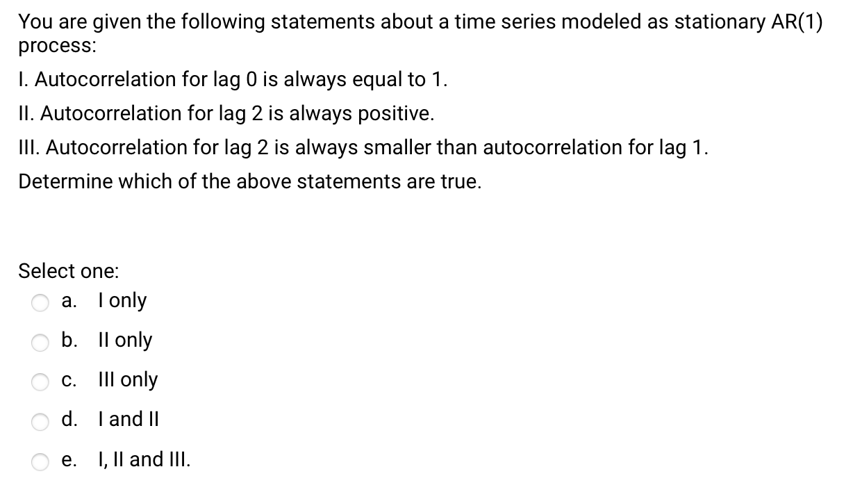 Solved You are given the following statements about a time | Chegg.com