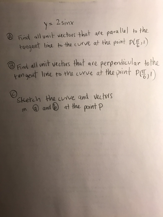 Solved y = sin x Find all unit vectors that are parallel to | Chegg.com