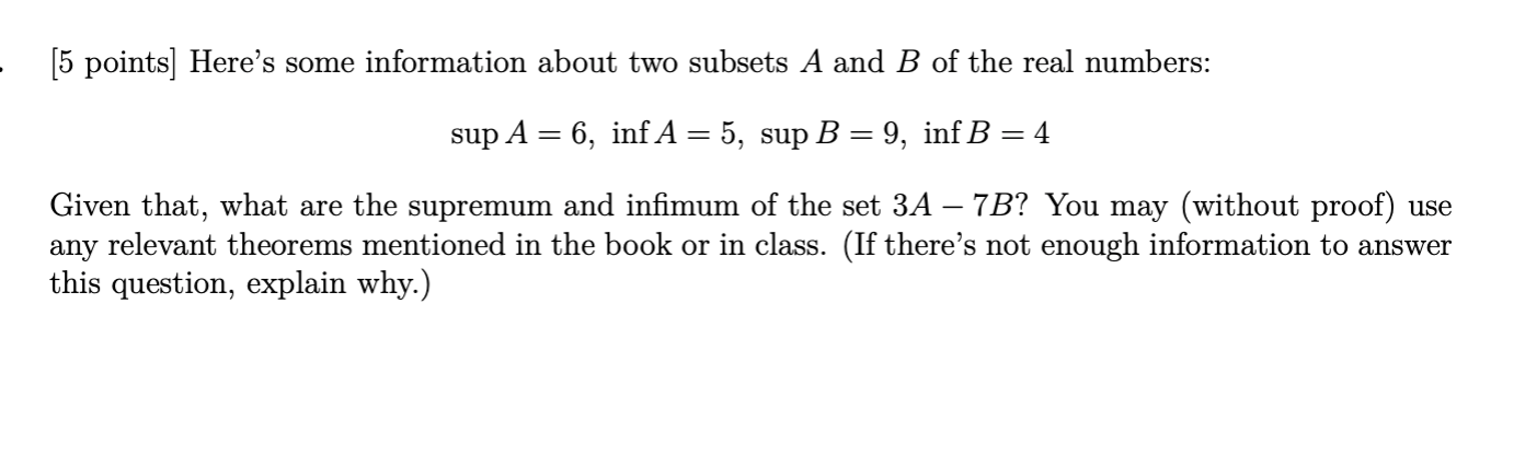 Solved [5 points] Here's some information about two subsets | Chegg.com