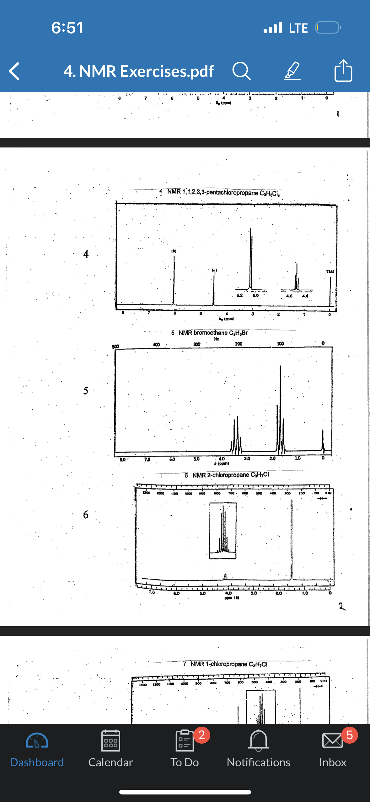 6:51 . all LTE 4. NMR Exercises.pdf 11 3 4τ 9 10LHεJ | Chegg.com