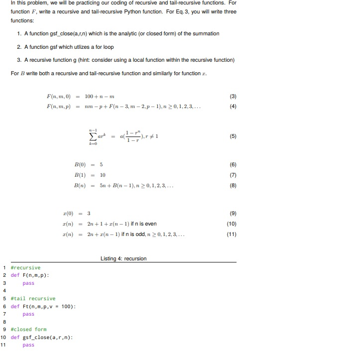Solved In this problem, we will be practicing our coding of | Chegg.com