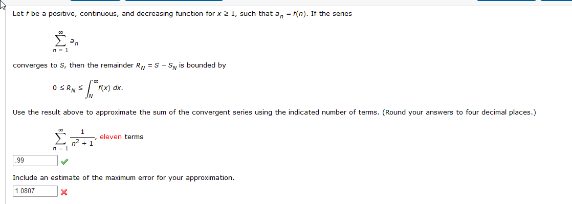 Solved Let f be a positive, continuous, and decreasing | Chegg.com