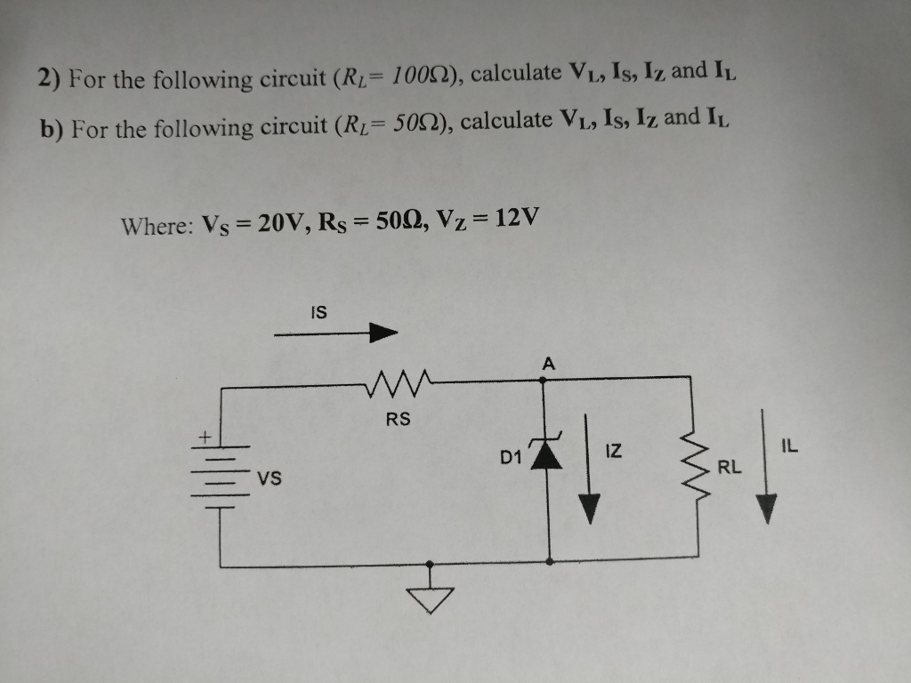 Solved 2) For the following circuit (R1- 1002), calculate | Chegg.com