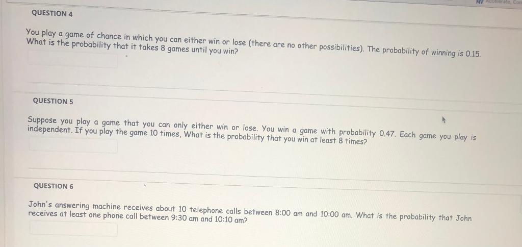 Solved You play a game of chance in which you can either win | Chegg.com