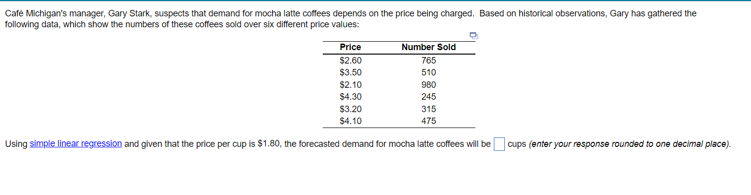 Solved Using simple linear regression and given that the | Chegg.com
