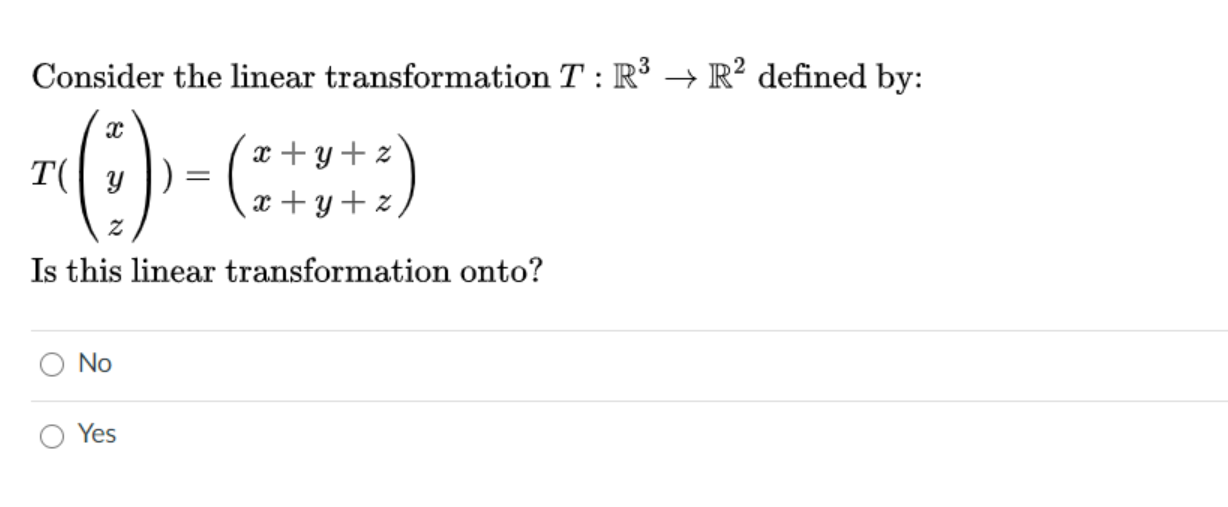 Solved Consider the linear transformation T: R3 + R2 defined | Chegg.com