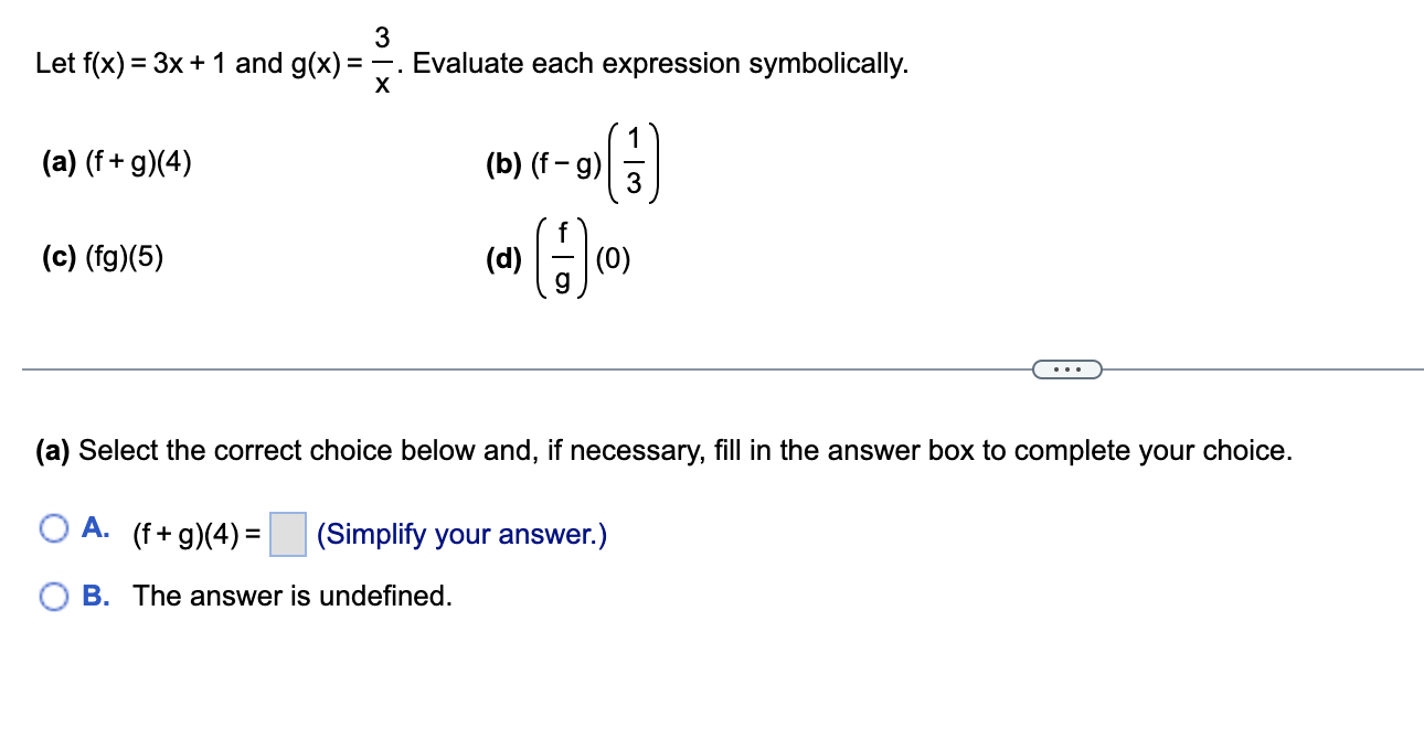Solved 3 Let F X 3x 1 And G X Evaluate Each