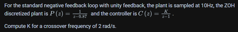 Solved For the standard negative feedback loop with unity | Chegg.com