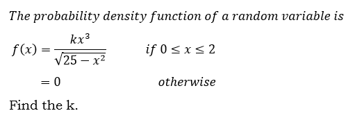 Solved The probability density function of a random variable | Chegg.com