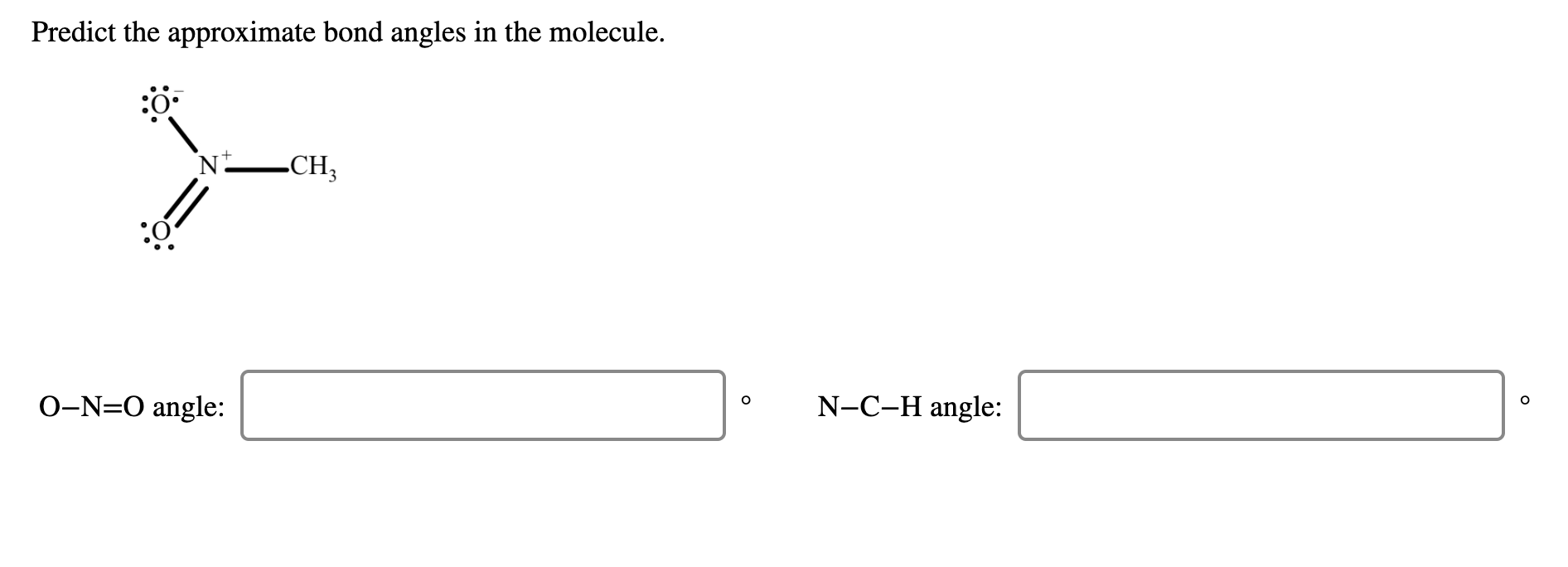 Solved Predict the approximate bond angles in the molecule. | Chegg.com