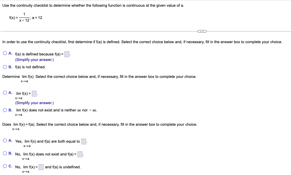 Solved Use the continuity checklist to determine whether the | Chegg.com