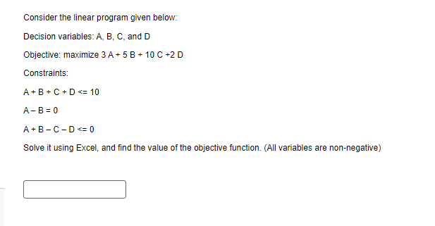 Solved Consider the linear program given below: Decision | Chegg.com