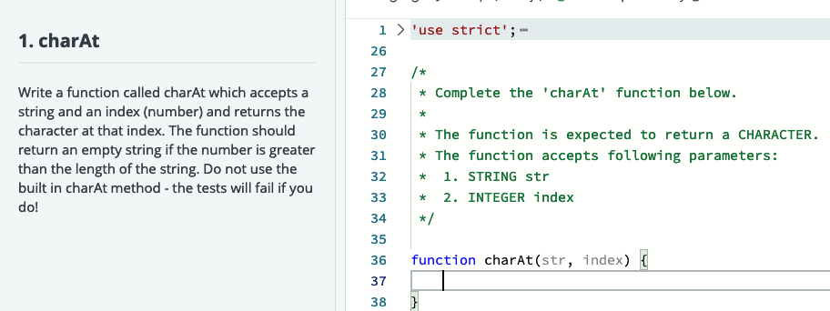 Solved 1. charAt Write a function called charAt which | Chegg.com