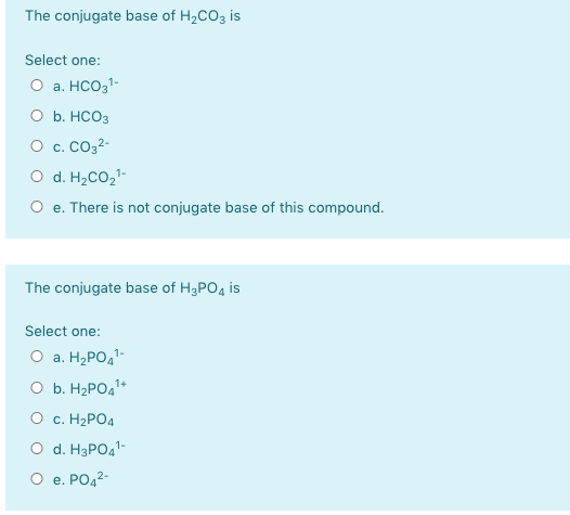 Solved The conjugate base of H2SO4 is Select one: O a. HSO4 | Chegg.com