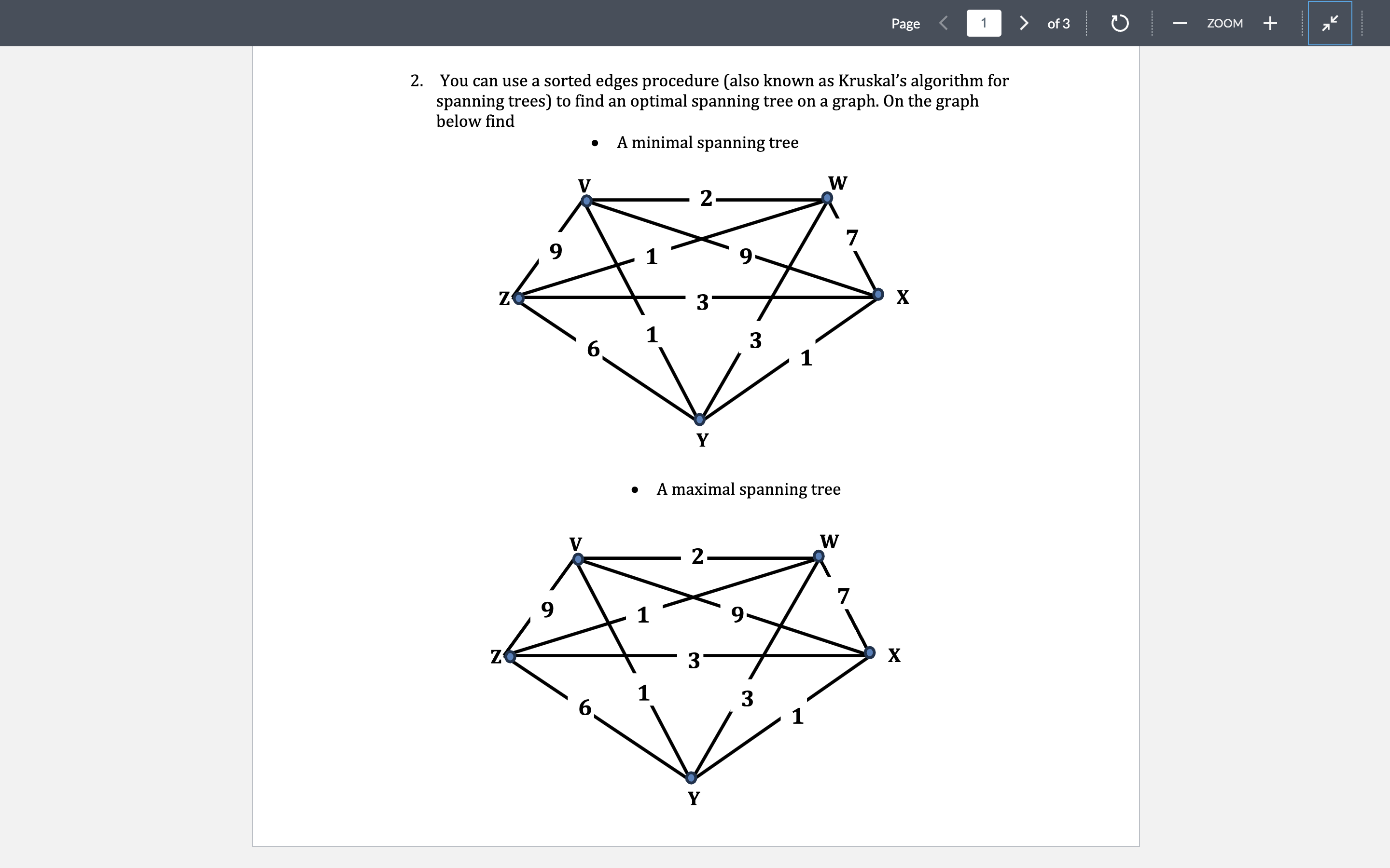 Solved 2. You can use a sorted edges procedure (also known | Chegg.com