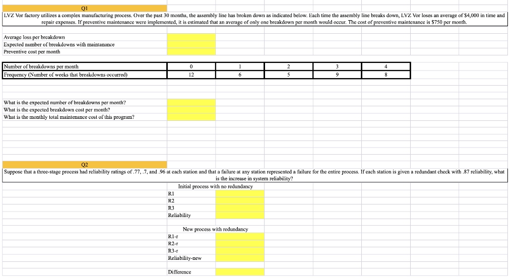 Q1 repair expenses. If preventive maintenance were | Chegg.com