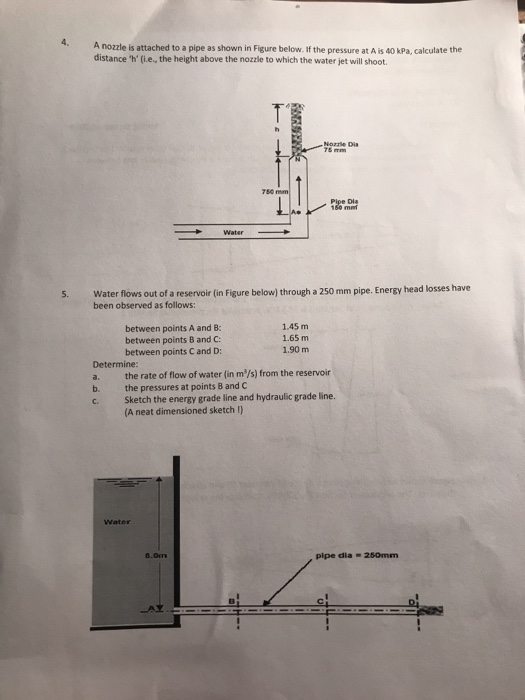 Solved 4. A nozzle is attached to a pipe as shown in Figure | Chegg.com