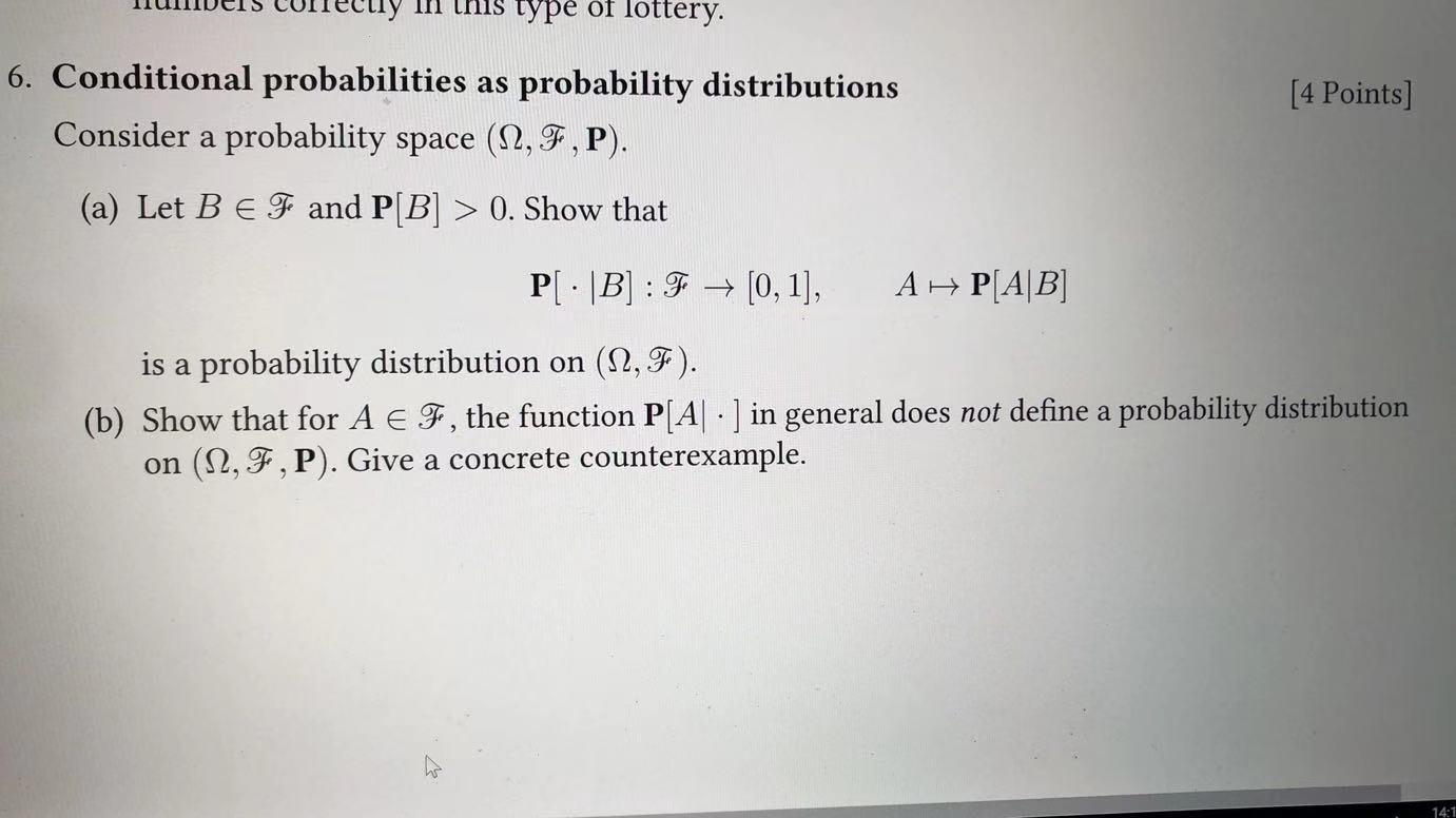 Solved is type of lottery. 6. Conditional probabilities as | Chegg.com