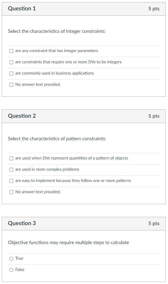 Solved Question 1 5 pts Select the characteristics of | Chegg.com