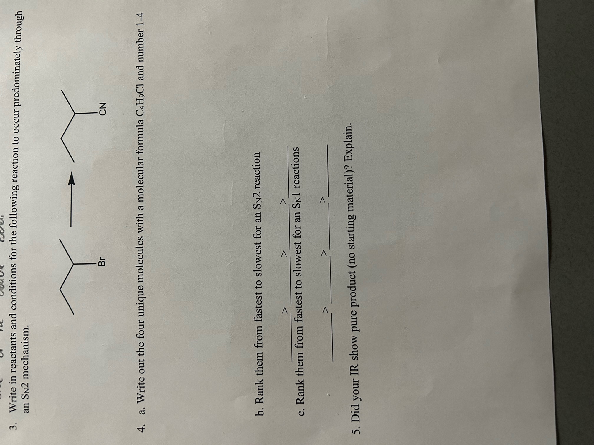 Solved 3. Write in reactants and conditions for the | Chegg.com