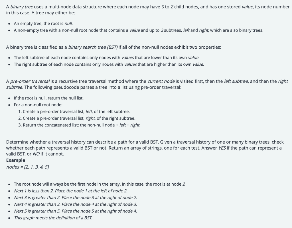 Solved A binary tree uses a multi-node data structure where | Chegg.com