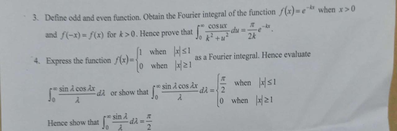 Solved 3 Define Odd And Even Function Obtain The Fourier