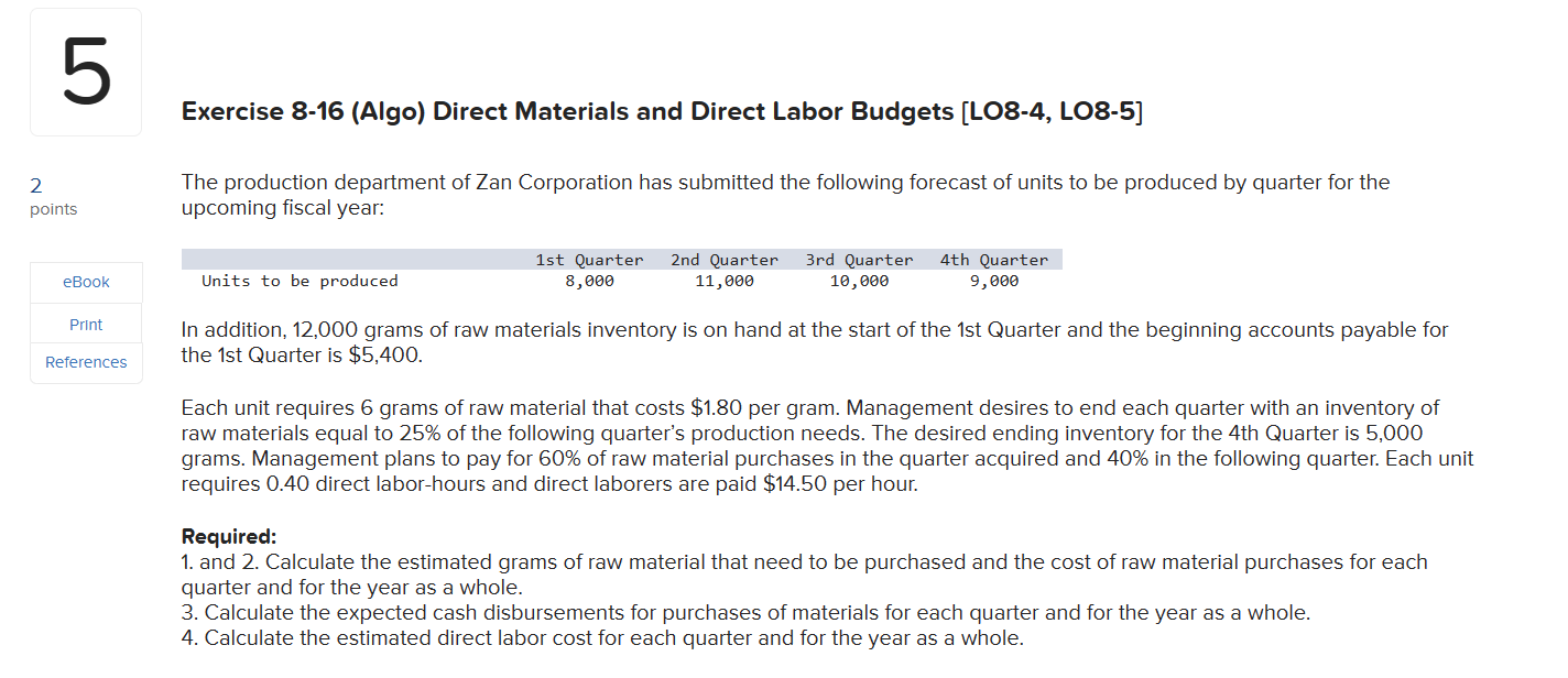Solved Exercise 8-16 (Algo) Direct Materials and Direct | Chegg.com