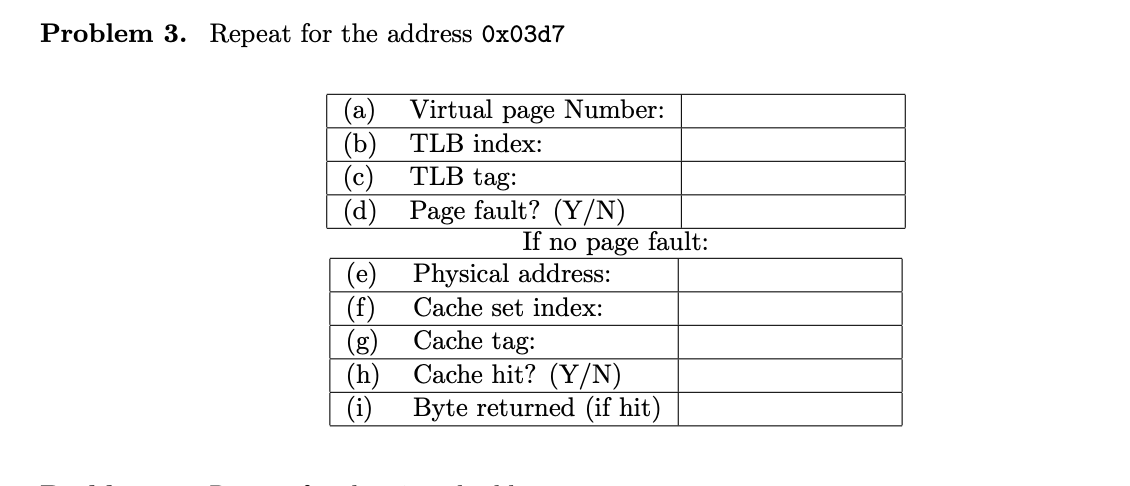 Solved Problem 3. Repeat for the address 0x03d7 | Chegg.com