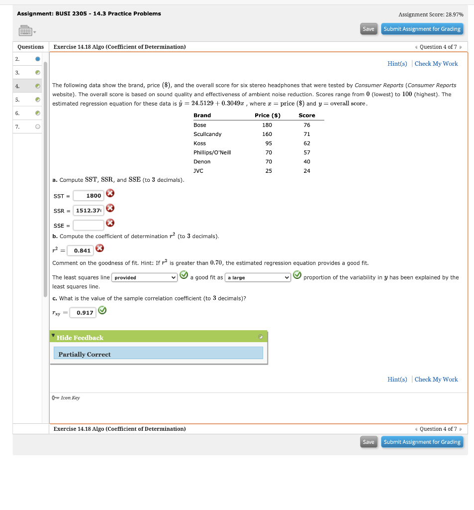 Solved Assignment: BUSI 2305 - 14.3 Practice Problems | Chegg.com